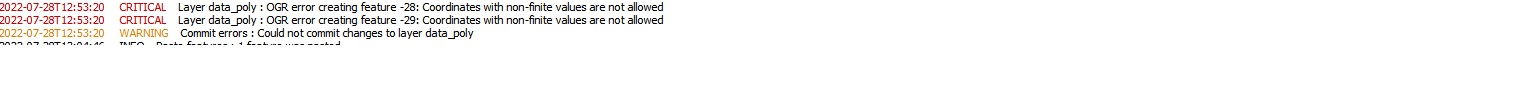 Ogr Error Coordinates With Non Finite Values Are Not Allowed On Qgis After On Edited Geometries