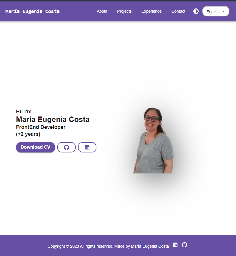 GitHub - eugenia1984/portfolio: Hi, I'm María Eugenia Costa, a FrontEnd Developer. Wellcome to ...