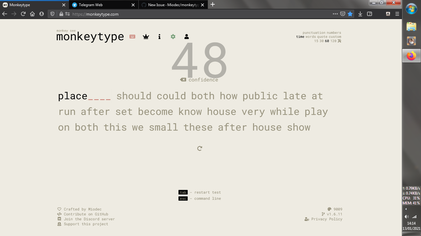 enter key bug · Issue #828 · monkeytypegame/monkeytype · GitHub