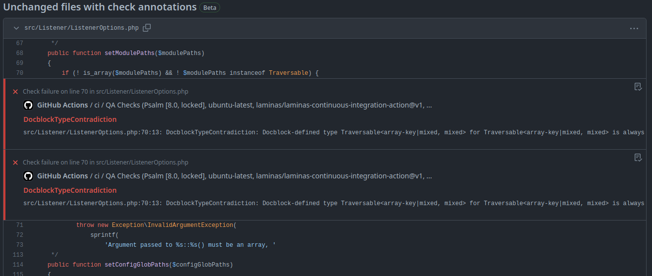 Improvements to reporting of psalm baselined errors · Issue #152 · laminas/laminas-continuous ...