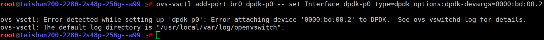Error detected while setting up 'port0': Error attaching device '0000:07:00.0' to DPDK. · Issue ...