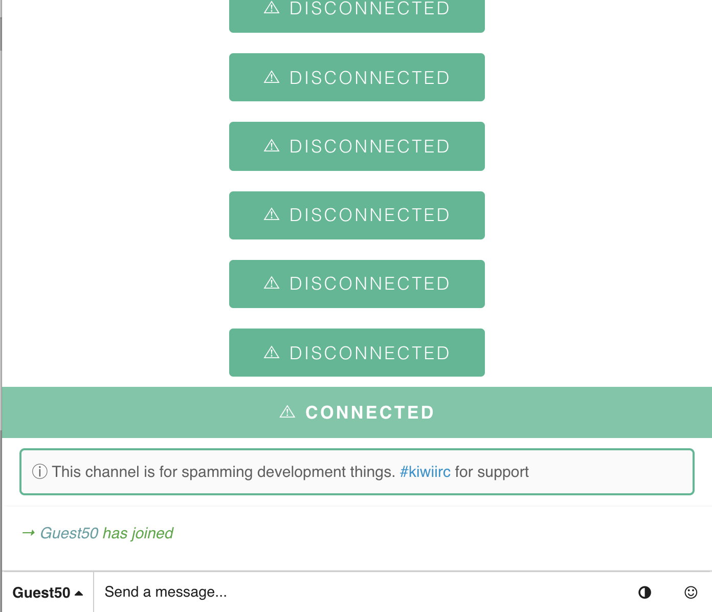 Disconnected messages are not centered like the connected messages · Issue #338 · kiwiirc ...