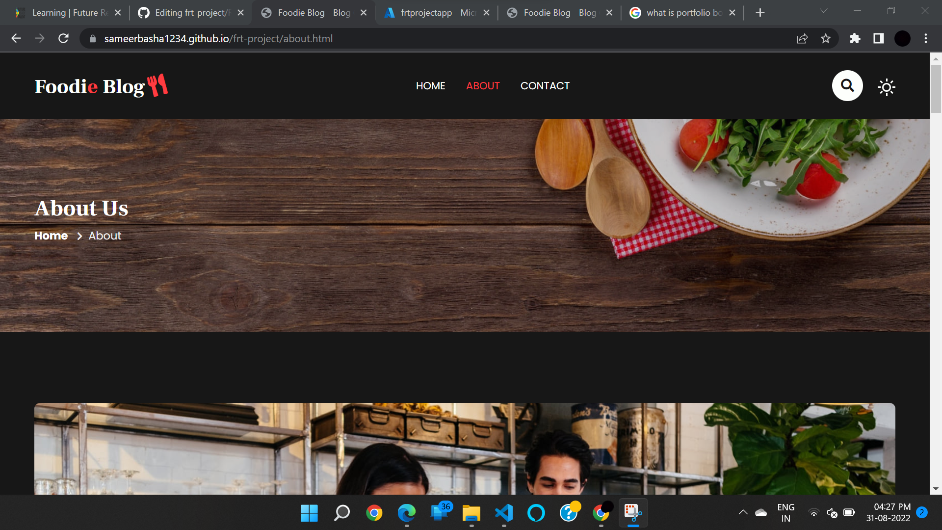 GitHub - sameerbasha1234/frt-project: I have created a Foodie Blog ...