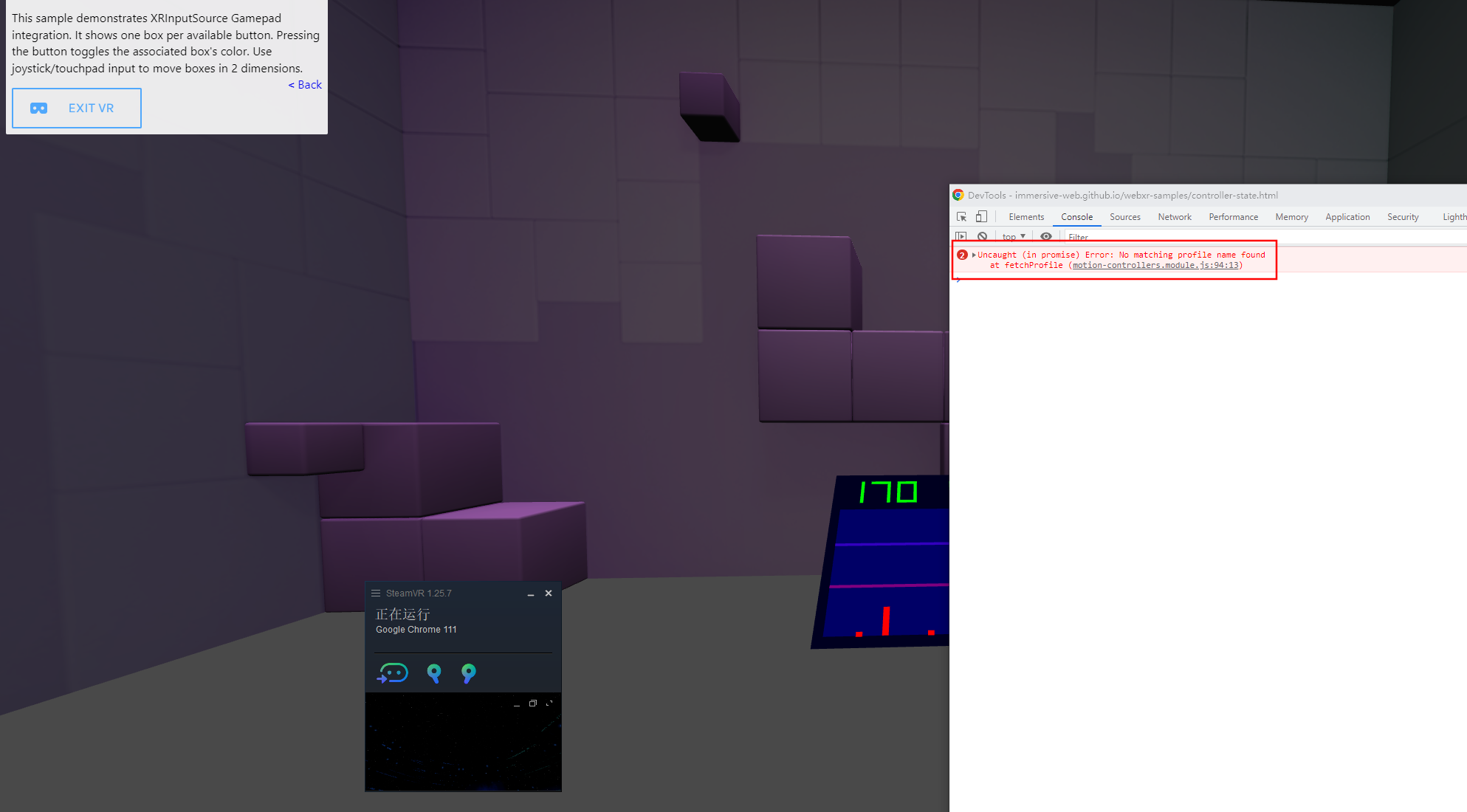 HTC Vive Focus 3 on PC has general WebXR Browser/OpenXR issues (not related to WebXR Export ...