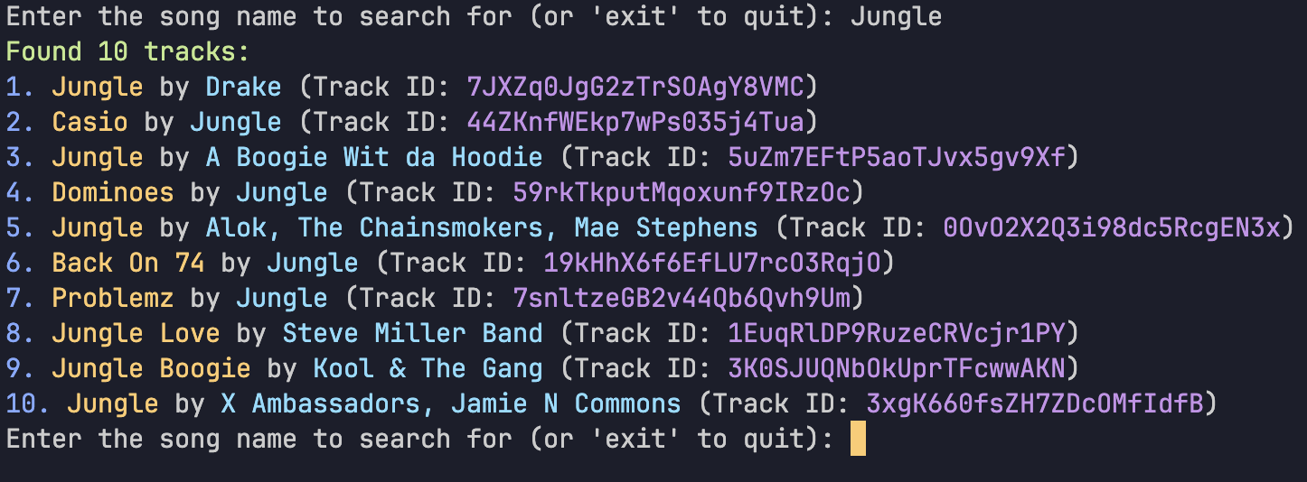 GitHub - enmareynoso/spotify-track-search: Simple Python program to search for a track using ...