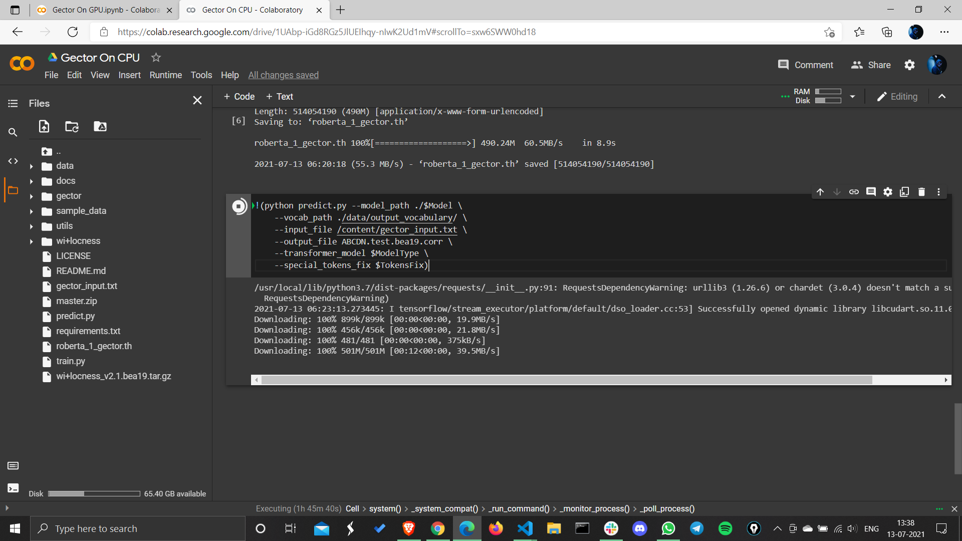Gector on CPU · Issue #115 · grammarly/gector · GitHub