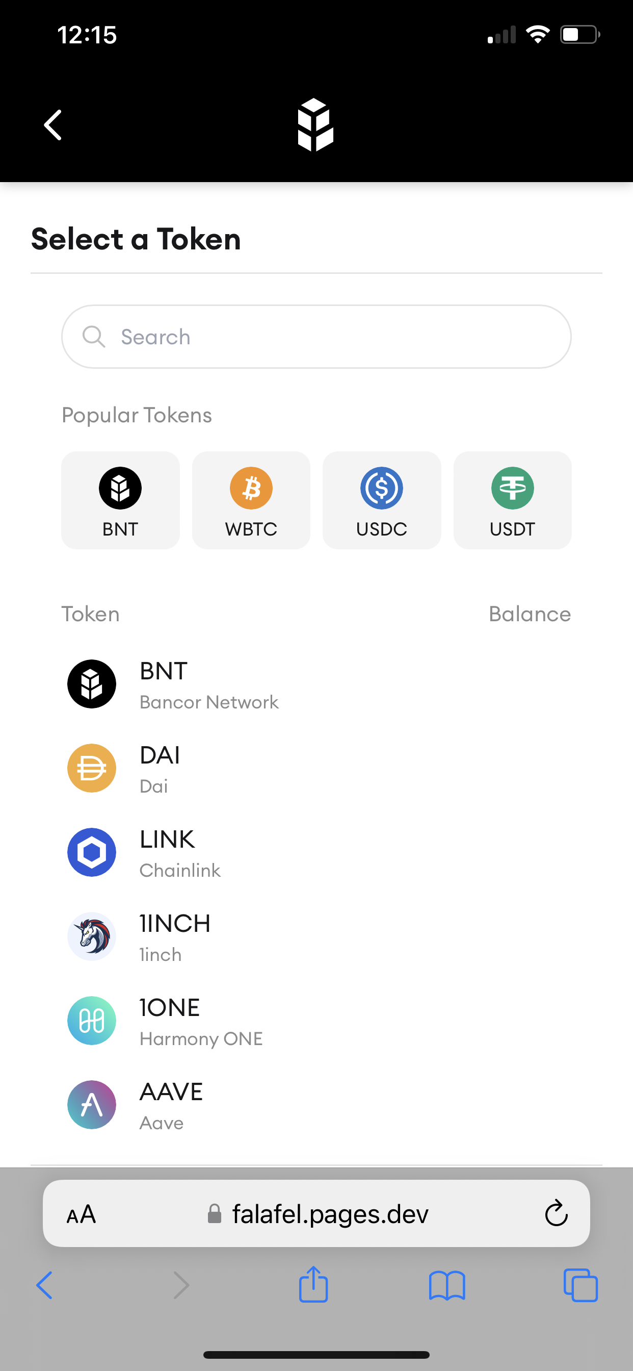 Mobile UI - Token Select Modal · Issue #650 · bancorprotocol/webapp-v3 · GitHub