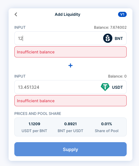 insufficient funds error message not showing · Issue #159 · bancorprotocol/webapp · GitHub