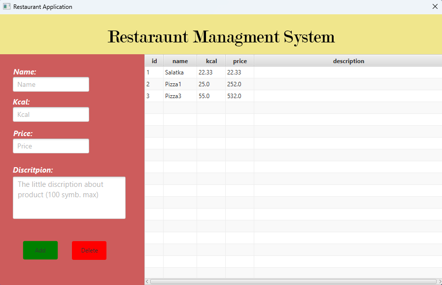 GitHub - MaksimLik/Restaurant-Application