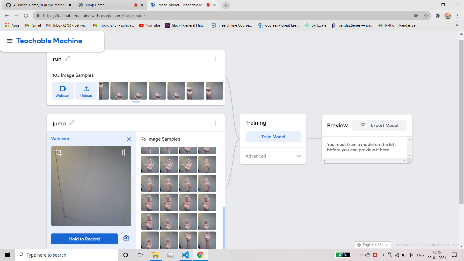 GitHub - pshivapadmaja1/AI-Based-Game: Jumping game with ML