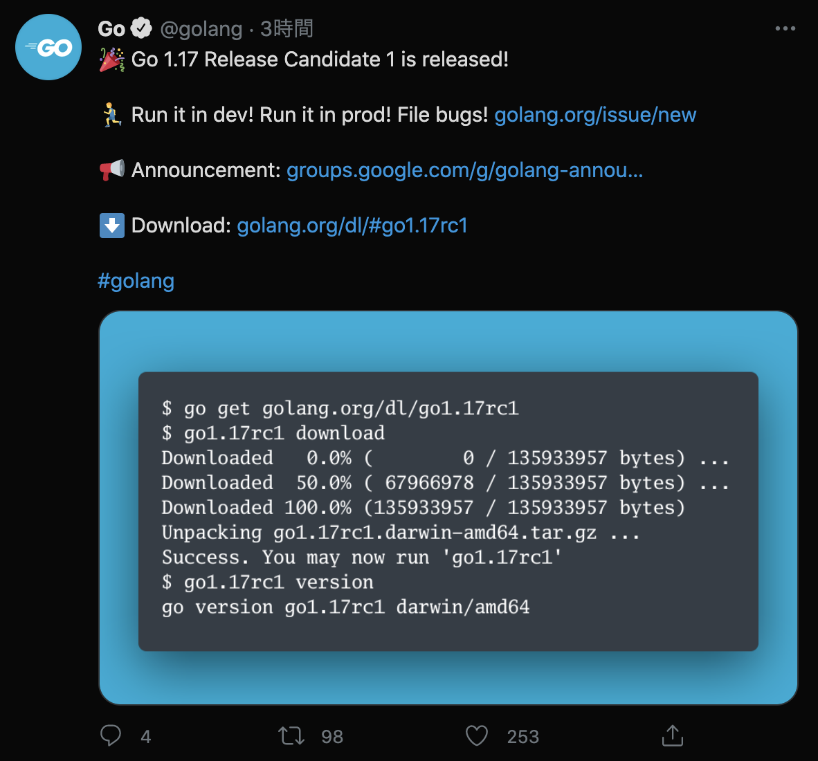 Go 1.17rc1 was released · Issue #184 · go-nv/goenv · GitHub