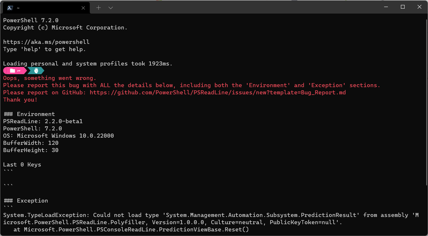 Oh-my-posh BUG · Issue #3033 · PowerShell/PSReadLine · GitHub