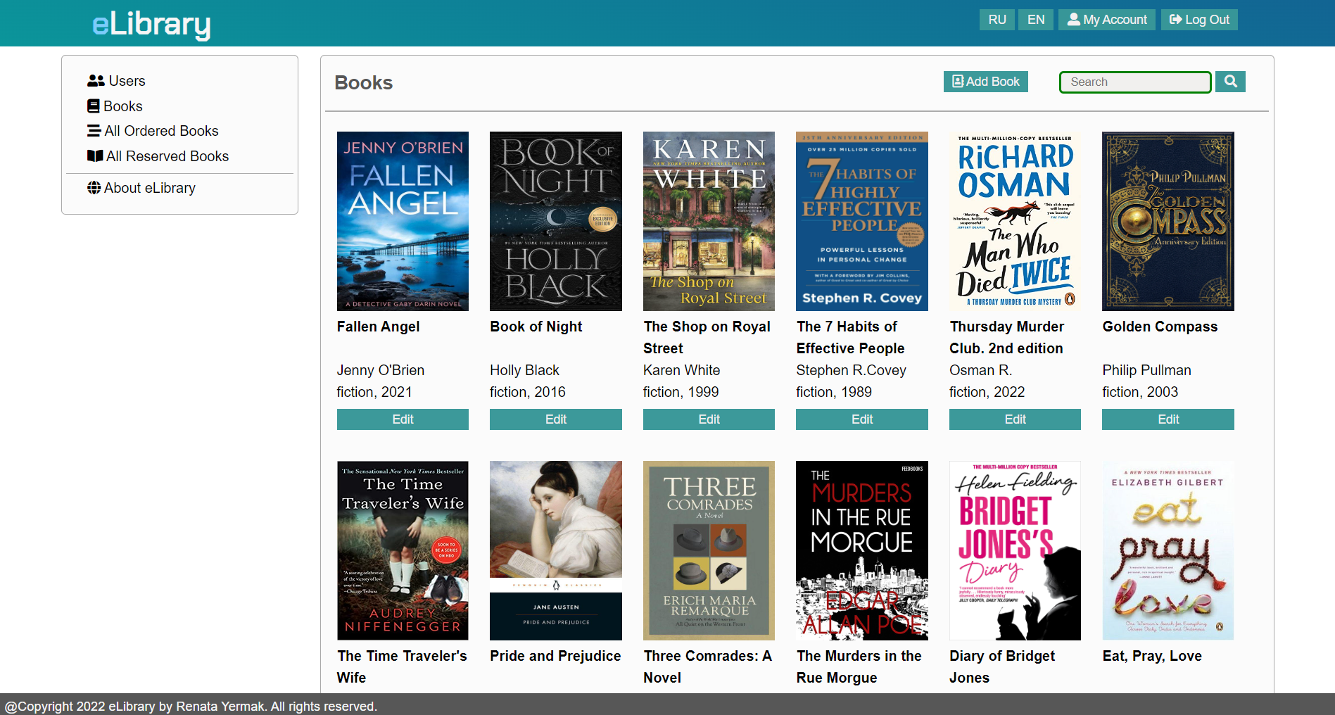 GitHub - RenataYermak/epam-training-project4-elibrary