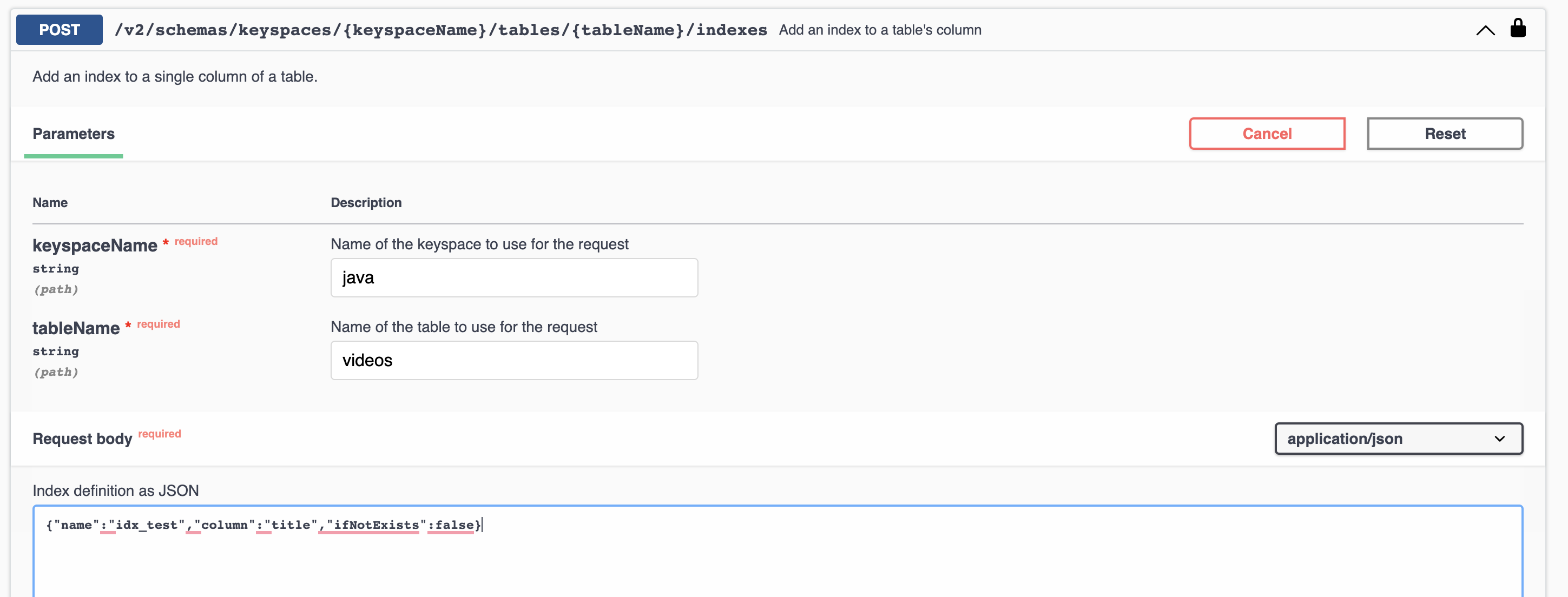 Index Creation KO: mark existing column as not present. · Issue #2244 · stargate/stargate · GitHub