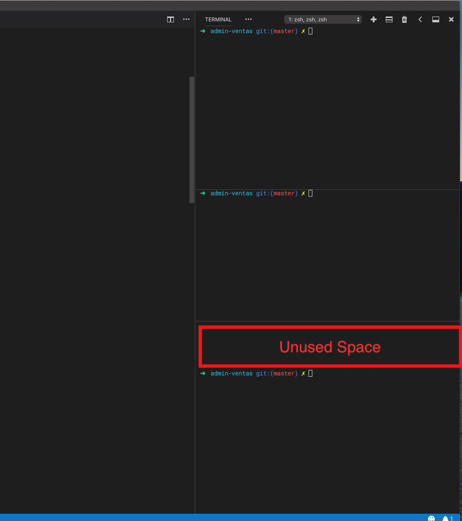 Unused blank space on top of terminal while having only 1 terminal ...