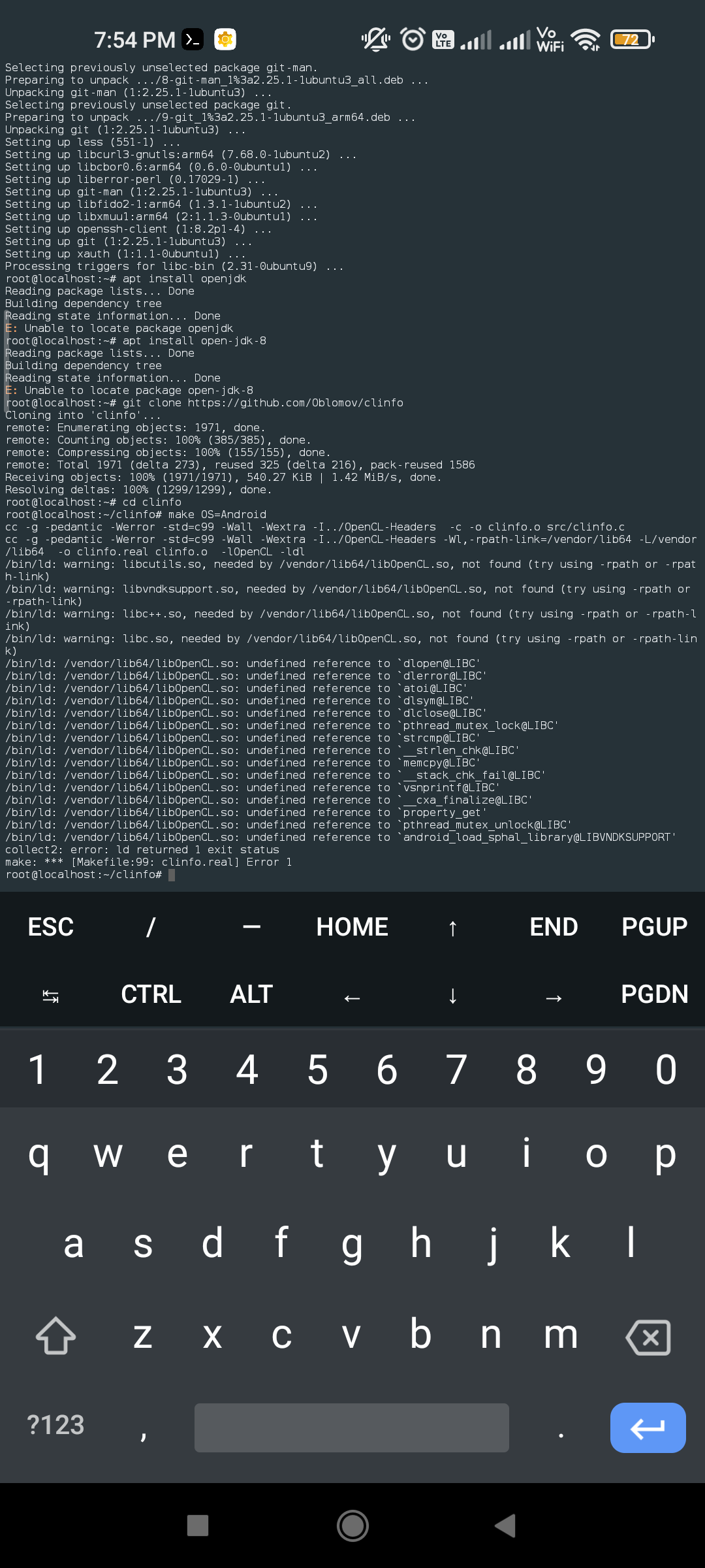 Help wanted Build error (ubuntu under termux environment) · Issue #69 · Oblomov/clinfo · GitHub