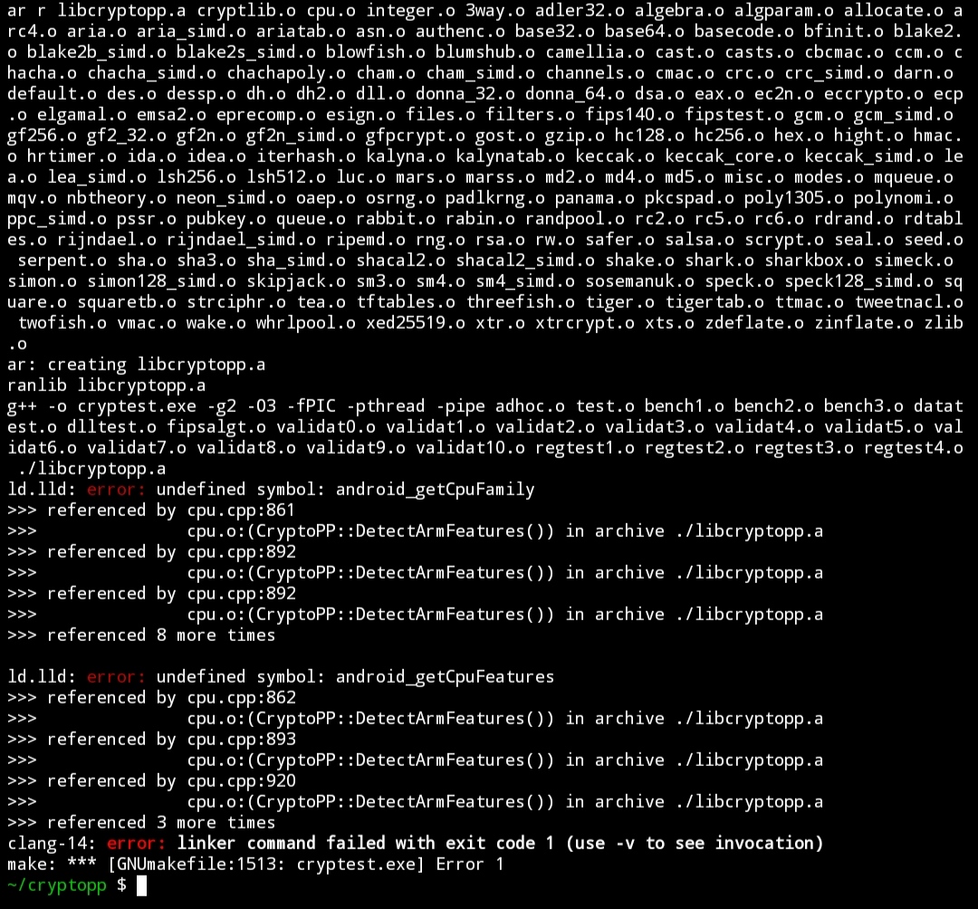 Cryptopp compilation error with clang · termux termux-packages · Discussion #12061 · GitHub