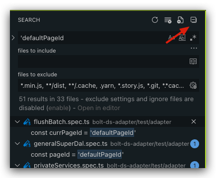 Move the search results collapse button closer to the search results ...