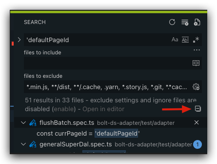Move the search results collapse button closer to the search results ...