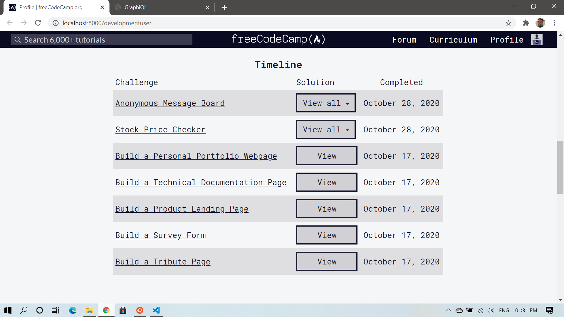 Add a Show Solution button for certification projects on the timeline ...