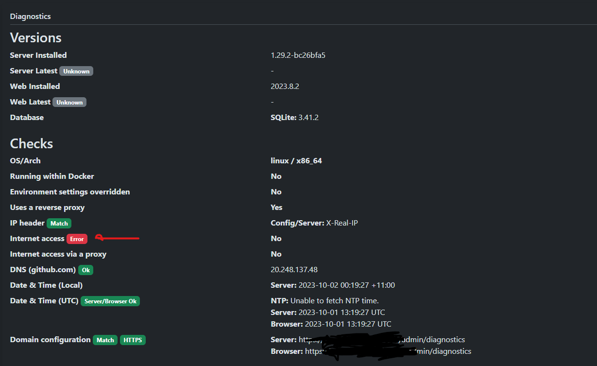 No Internet in Diagnostics and Outgoing connections fail · Issue #3940 · dani-garcia/vaultwarden ...