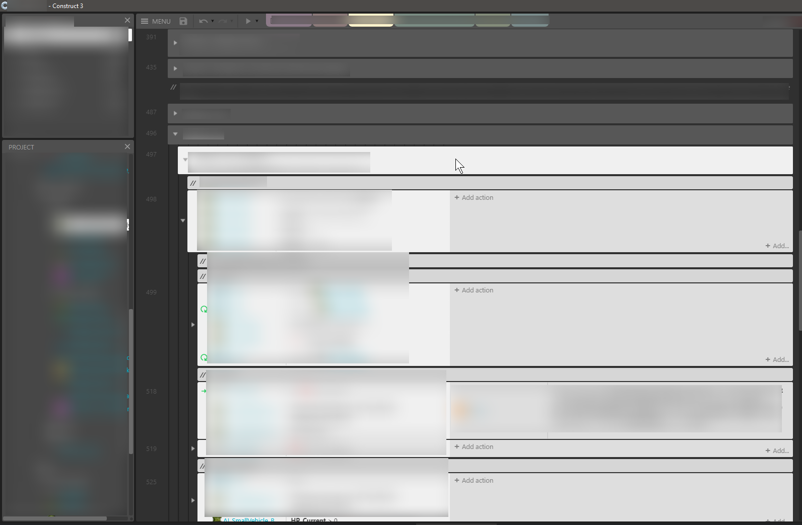 Dark theme: high contrast when selecting a lot of events · Issue #1358 · Scirra/Construct-bugs ...