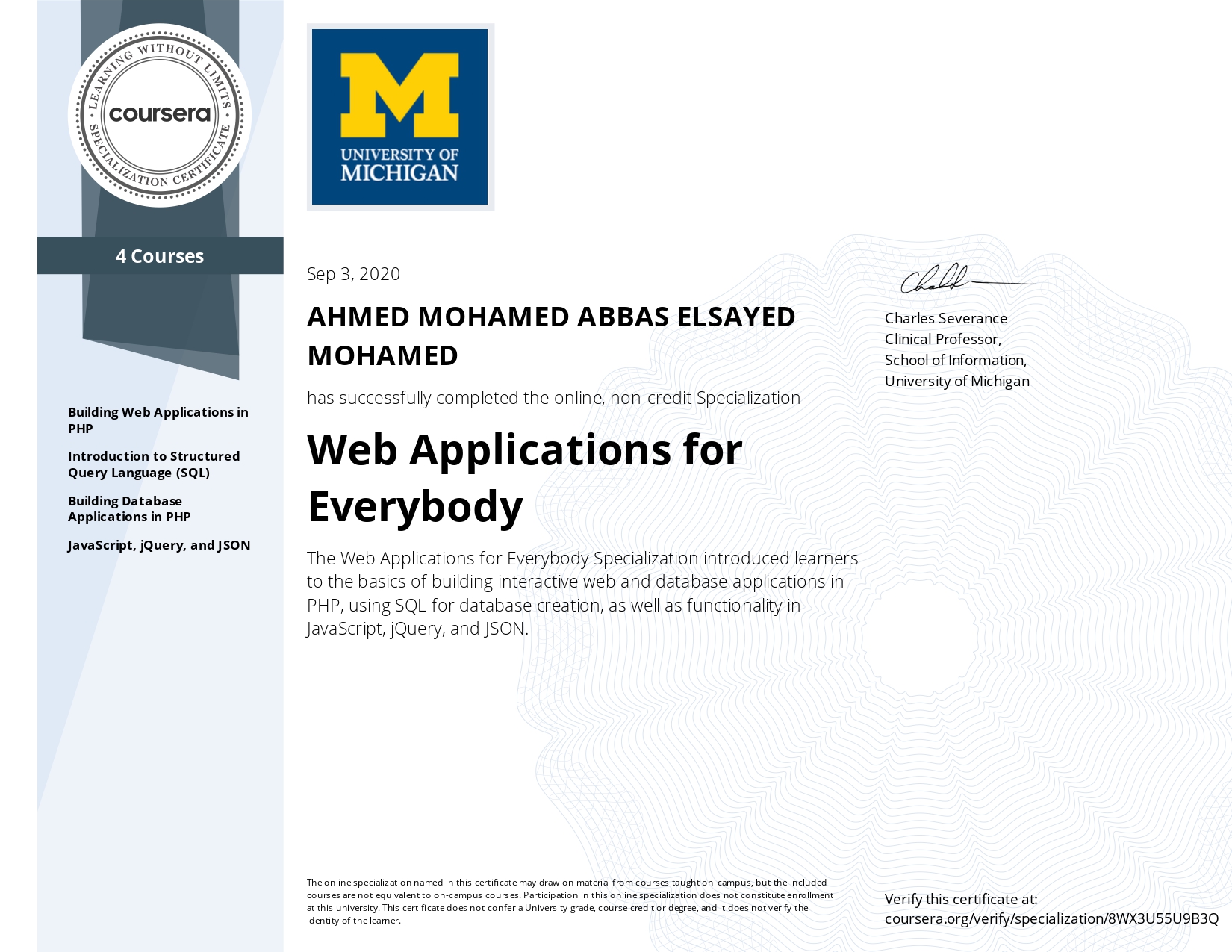 Github Ahmedmohabbas Web Applications For Everybody Specialization Course Work And Final