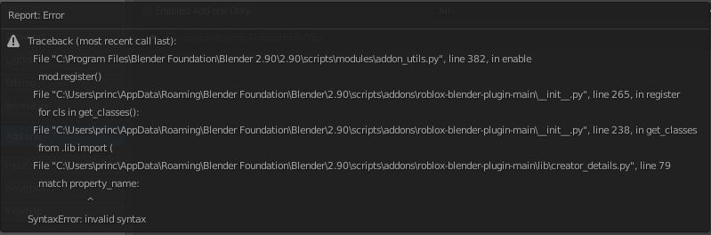 Install failure - Invalid syntax error `match property_name:` · Issue #21 · Roblox/roblox ...