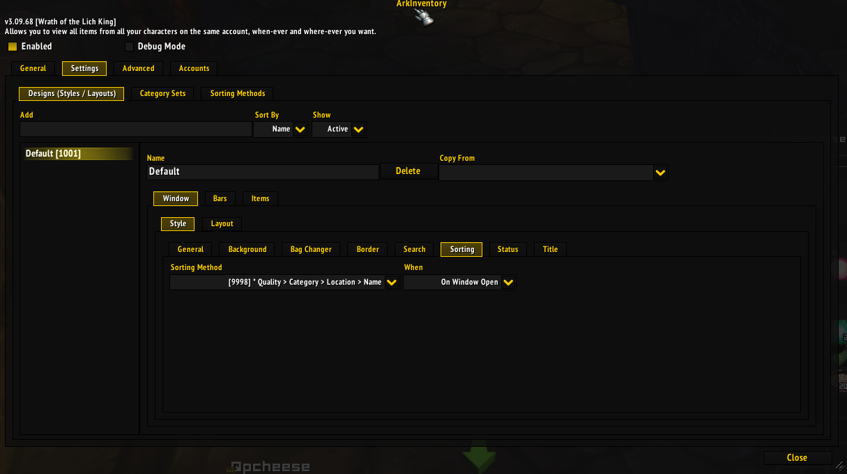 [BUG WOTLK] Bags instantly sort when set not to. · Issue #1611 · arkayenro/arkinventory · GitHub