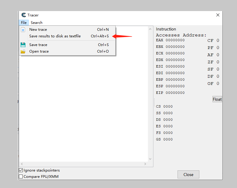 Ce Tracer Save Results To Disk As Textfile Not Export Xmm0 Or Fpu Values · Issue 2458 · Cheat