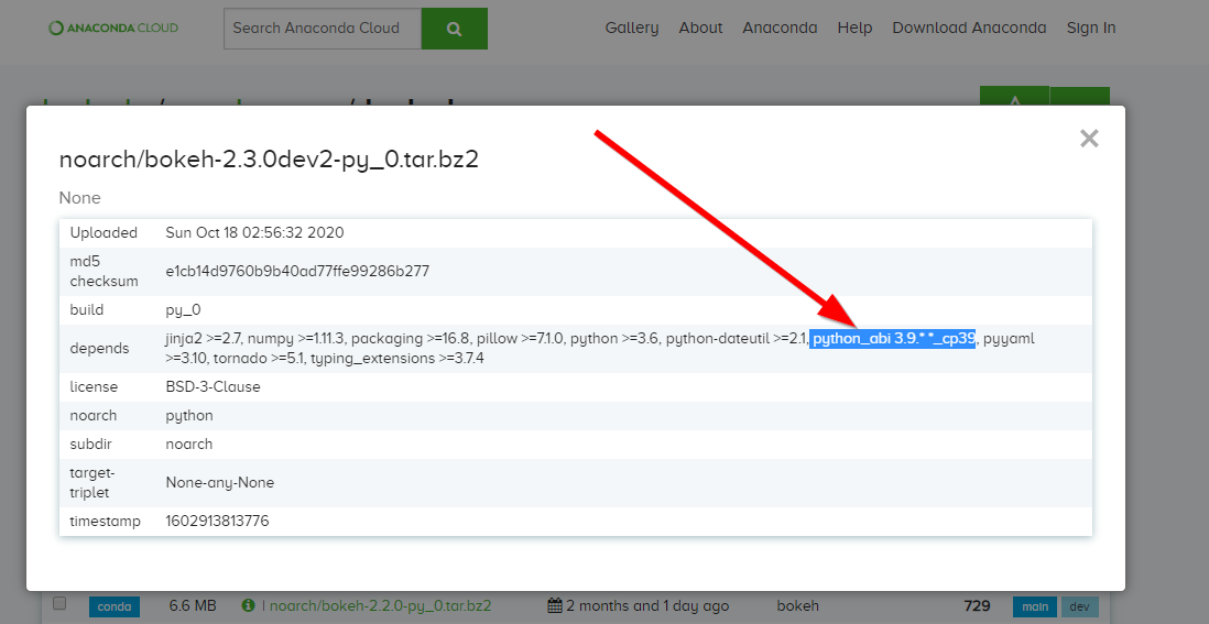 Bug 230dev2 Introduced An Erroneous Dependency On Pythonabi 39 Cp39 · Issue 10603 