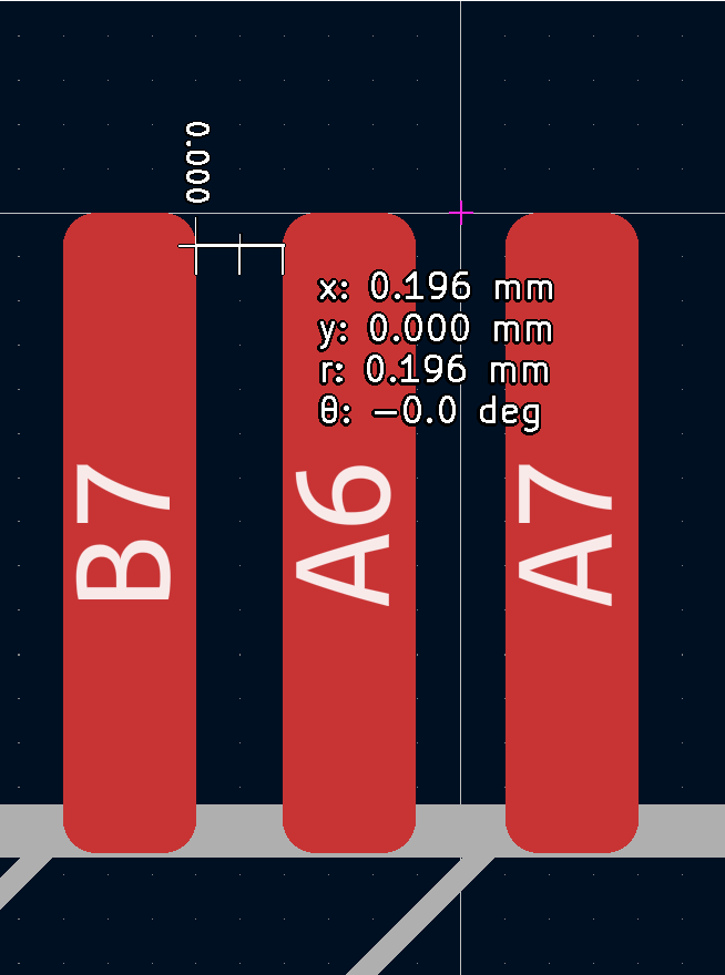 Clearance violation in the TYPE-C-31-M-12 footprint between A6 and B7 ...