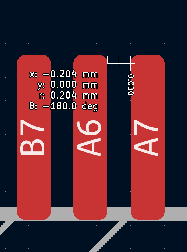 Clearance violation in the TYPE-C-31-M-12 footprint between A6 and B7 ...