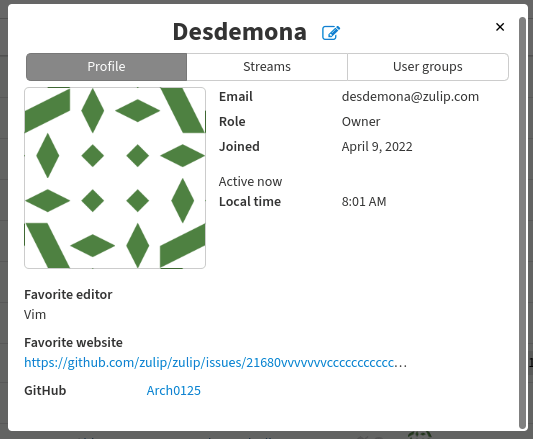 Abbreviate long URLs in full user profile · Issue #21680 · zulip/zulip · GitHub
