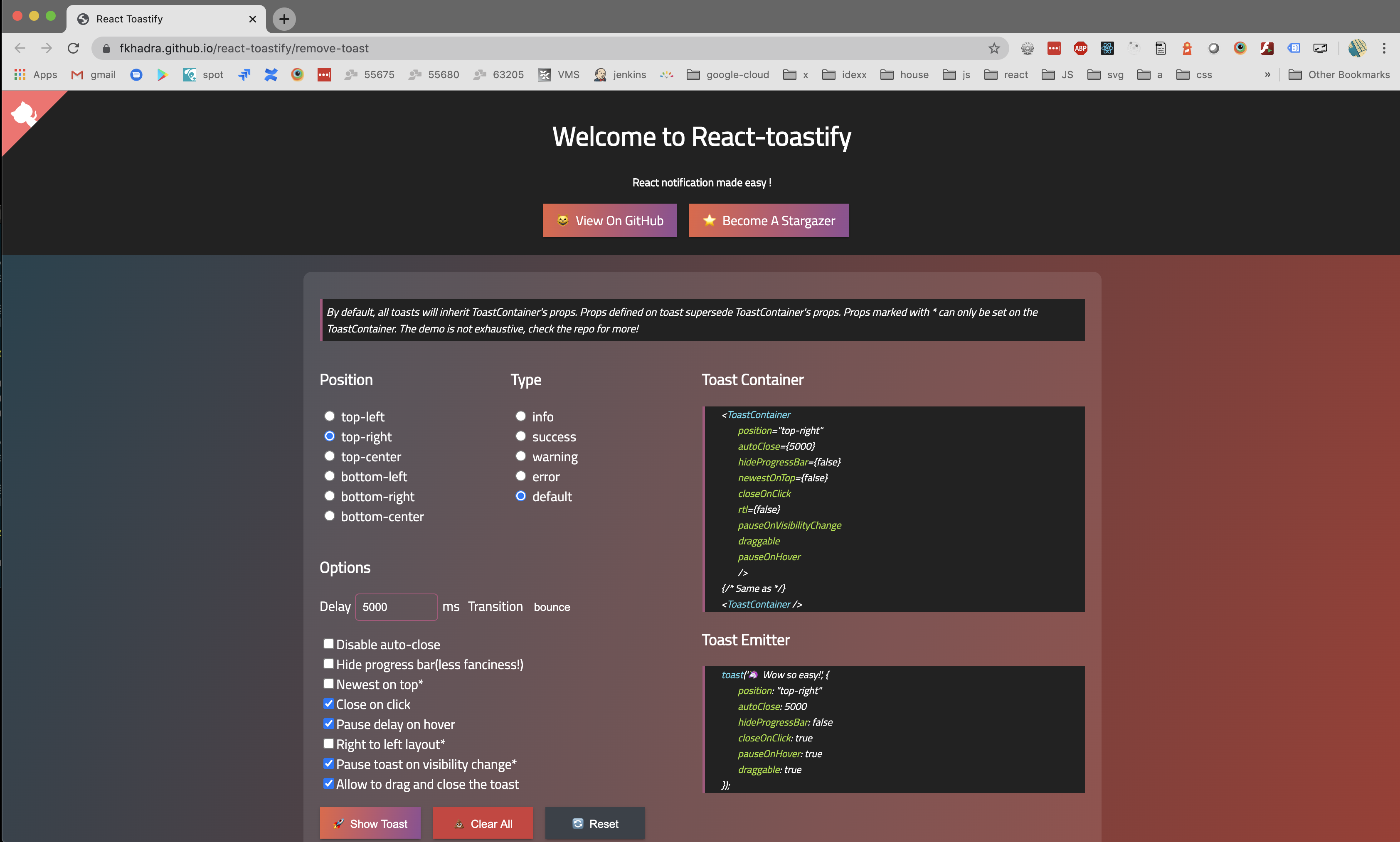 Documentation · Issue 489 · Fkhadra React Toastify · Github