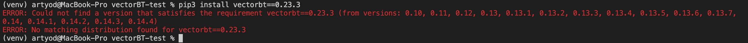 ERROR: Could not find a version that satisfies the requirement vectorbt==0.23.3 · Issue #423 ...