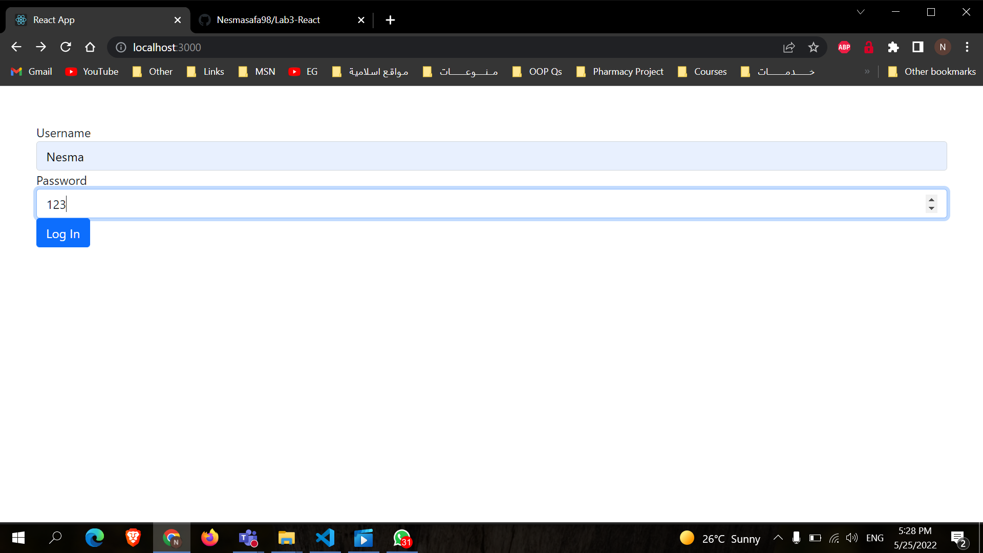 GitHub - Nesmasafa98/Lab3-React