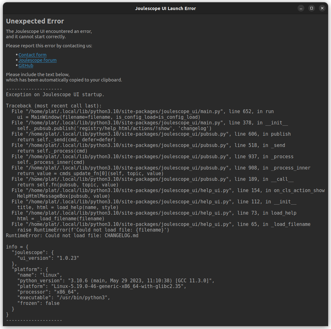 RuntimeError: Could not load file: CHANGELOG.md · Issue #207 · jetperch/pyjoulescope_ui · GitHub