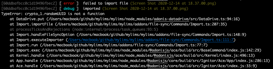 randomUUID is not a function · Issue #7 · zakodium/adonis-datadrive · GitHub