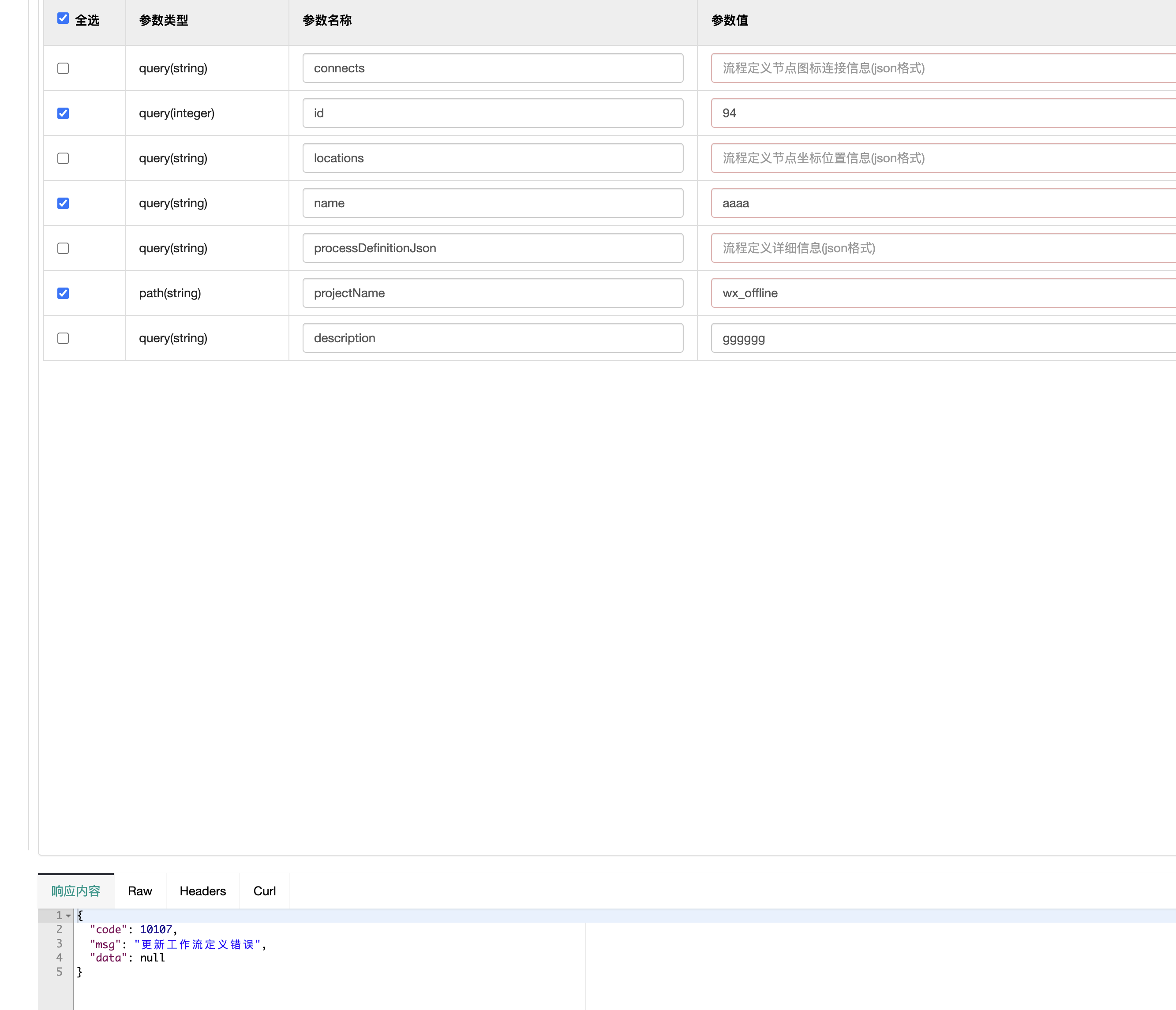 [bug] [api Updateprocessdefinition Error ] Dolphinscheduler Projects {projectname} Process