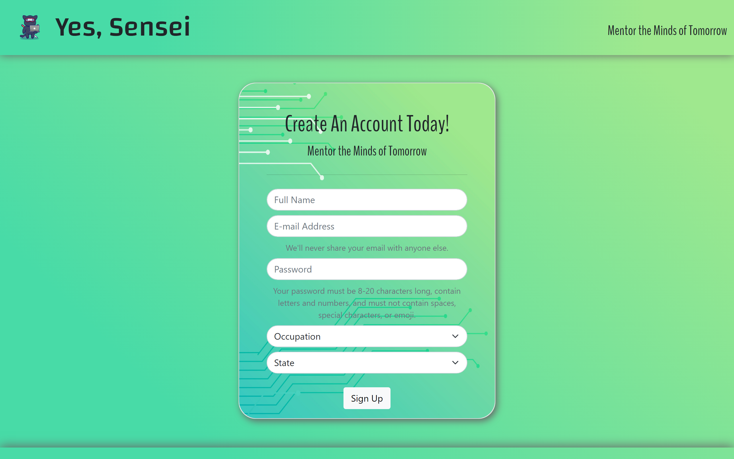 GitHub - Tianwes/create-a-user: Frontend account sign-up form using ...