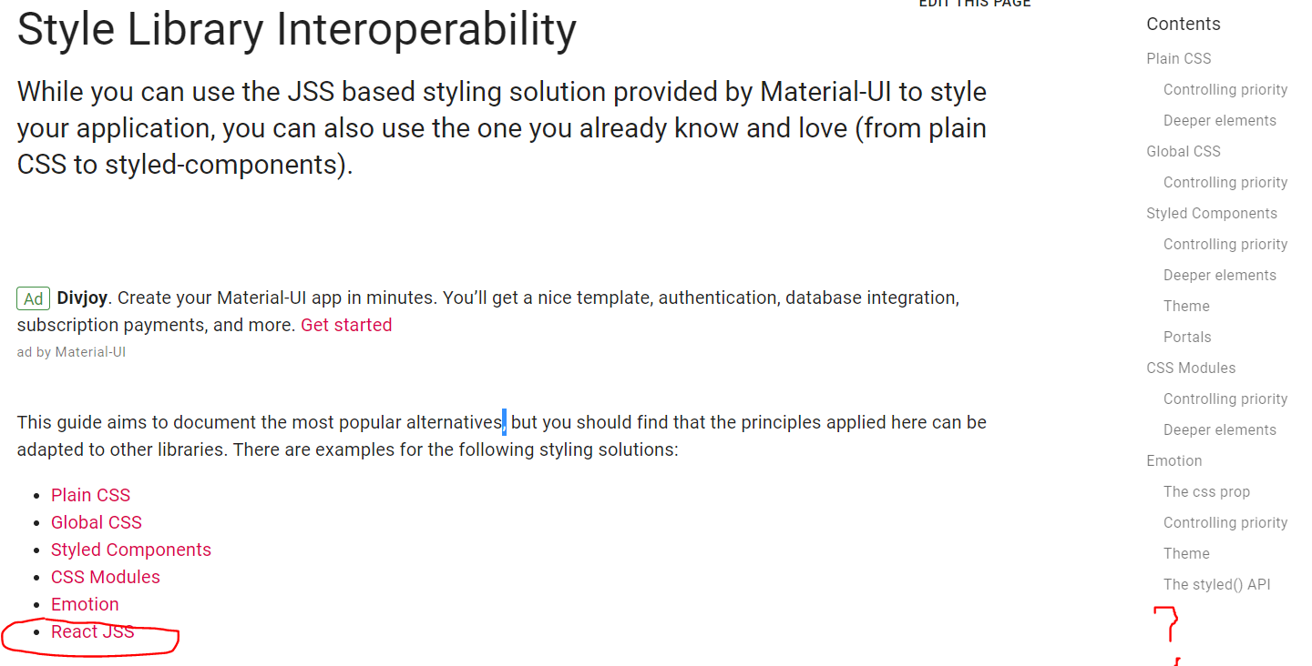 [docs] Missing Style Library Interoperability > React JSS subsection · Issue #24475 · mui ...