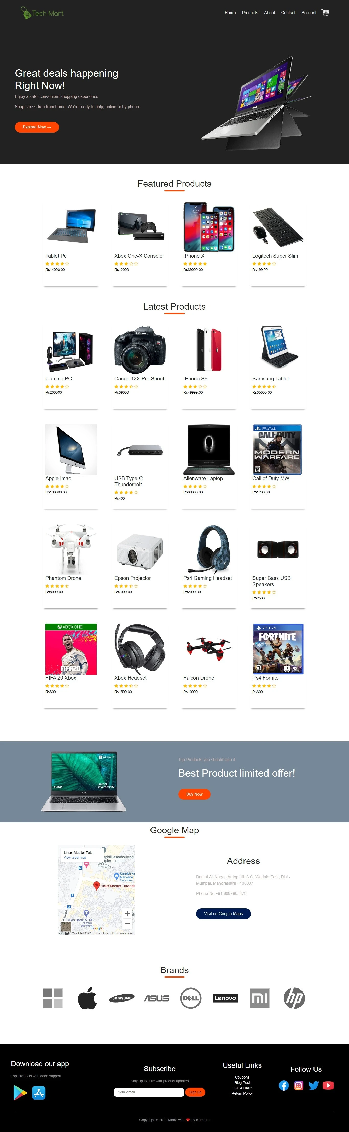 GitHub - Kamran1819G/TechMart: TechMart Ecommerce 🛒 website using HTML ...