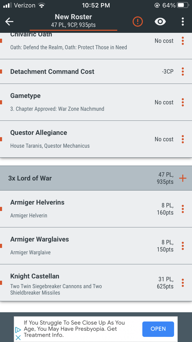 Armiger Issues · Issue #11374 · BSData/wh40k-9e · GitHub