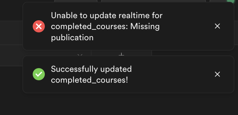 New Vague Error On Every Table Save In The Dashboard `unable To Update Realtime For Missing