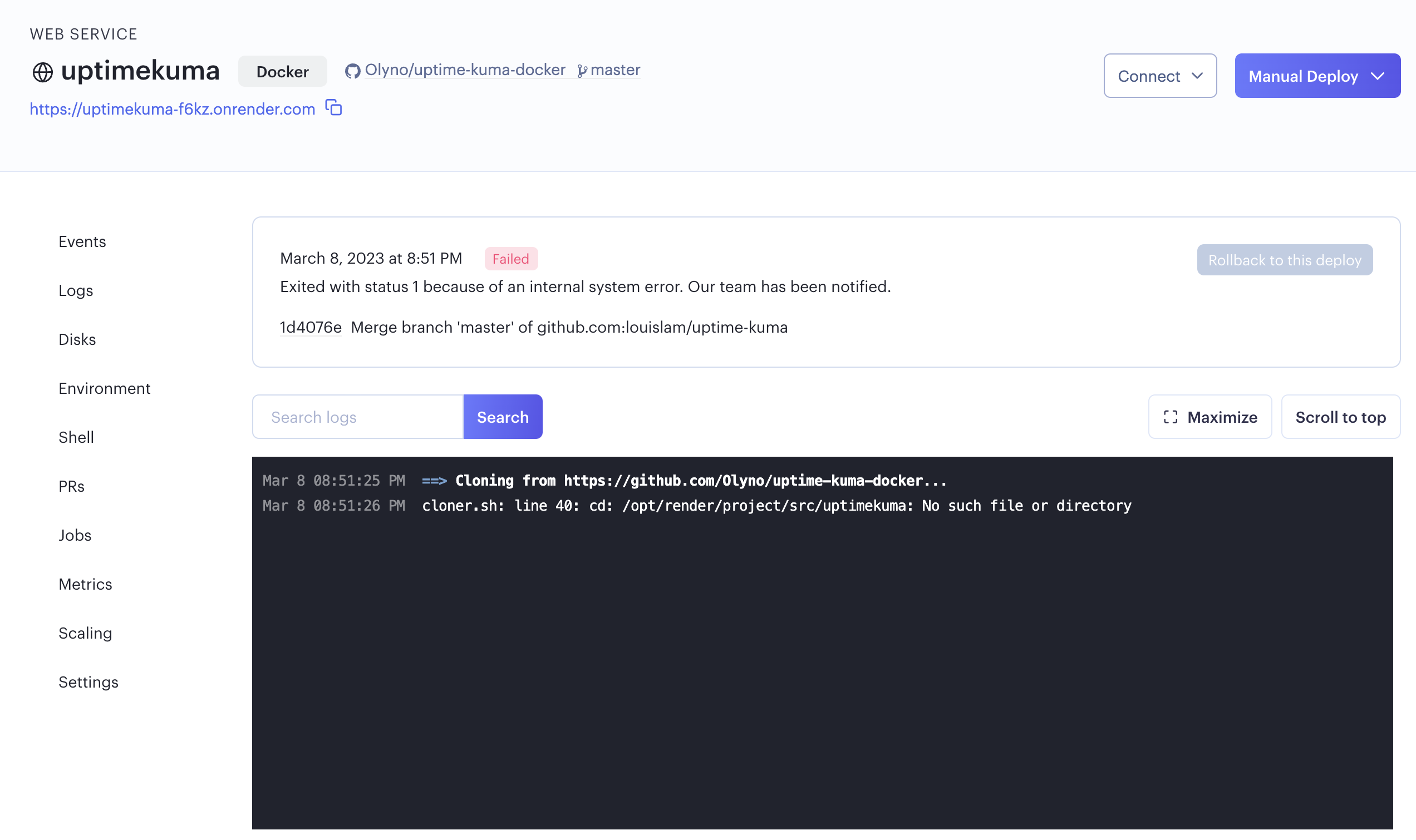 One click deploy · Issue #1648 · louislam/uptime-kuma · GitHub