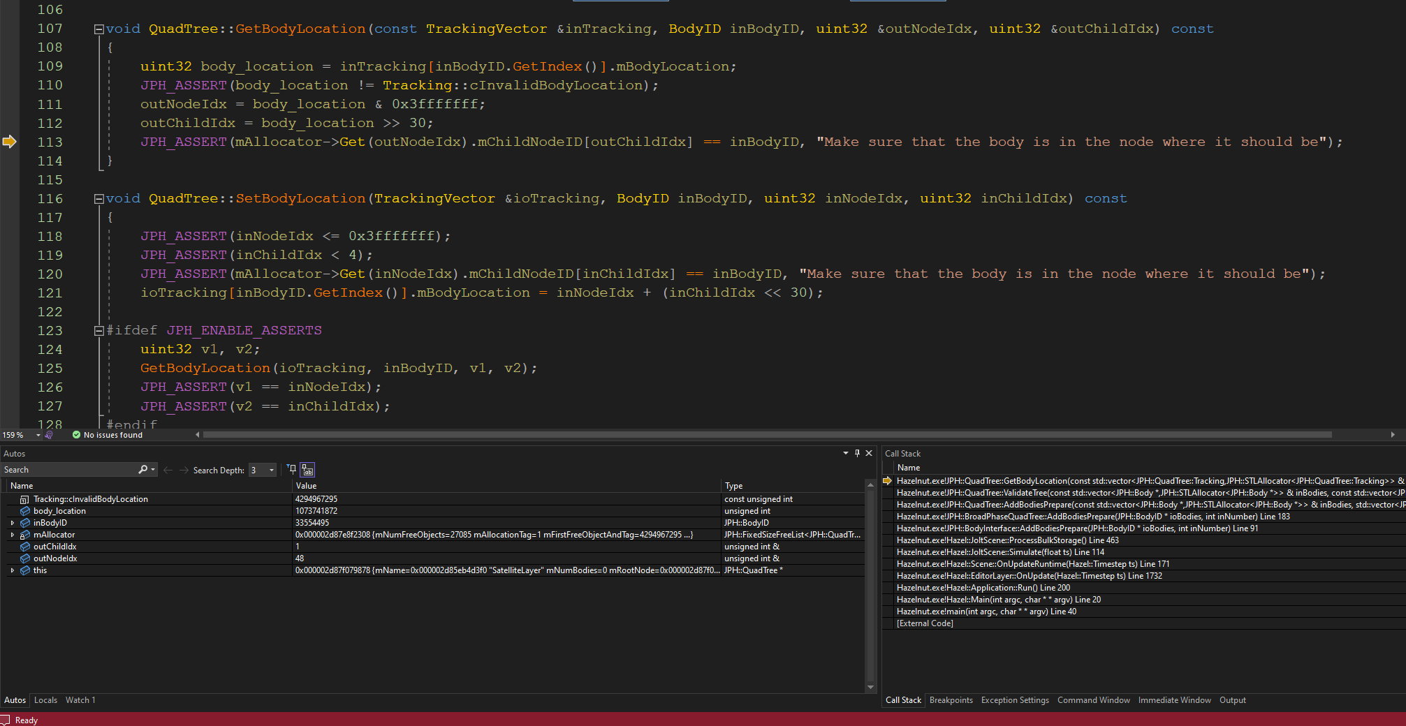 Assert triggered in QuadTree::ValidateTree when adding bodies in bulk · Issue #470 · jrouwe ...