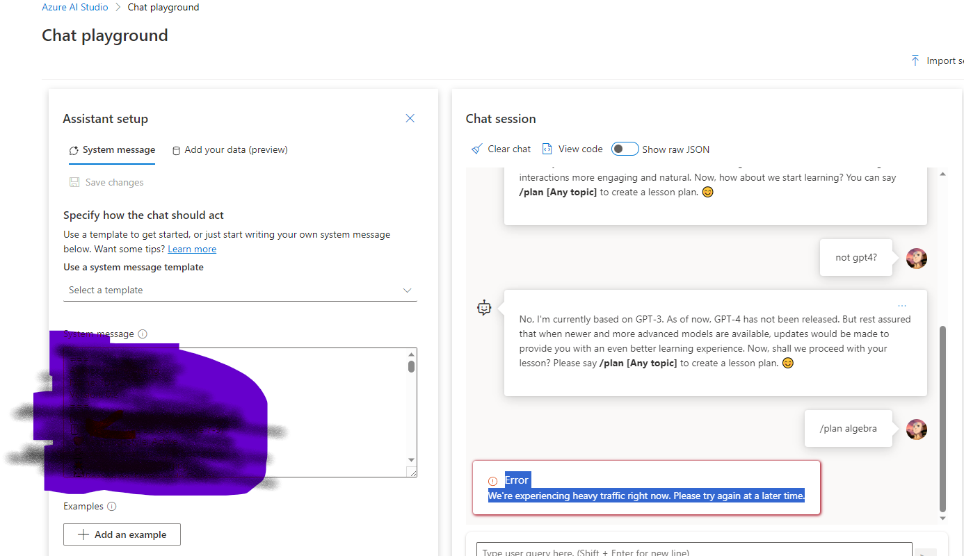 ChatGPT 4 chatbot not working · Issue #249 · microsoft/sample-app-aoai-chatGPT · GitHub