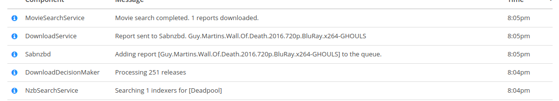 Radarr adding download that's unrelated to search in any way. Does not track the download ...